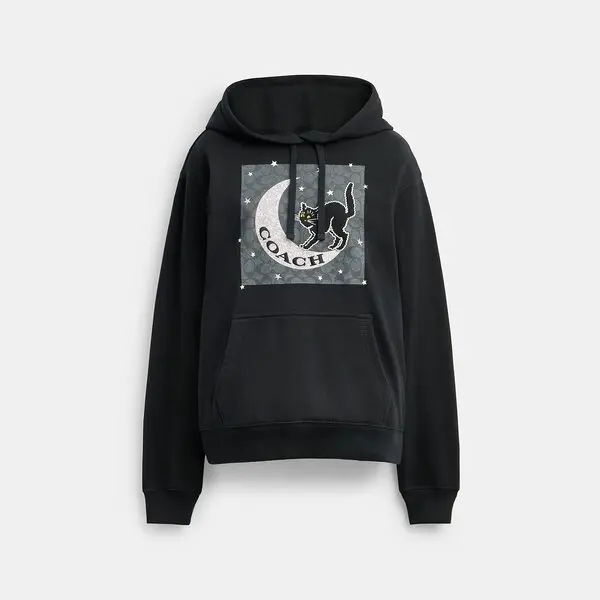 COACH OUTLET Coach Cat Moon Hoodie - Black