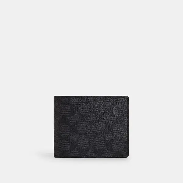 COACH OUTLET Coach Signature Canvas 3-in-1 Wallet - Charcoal/black