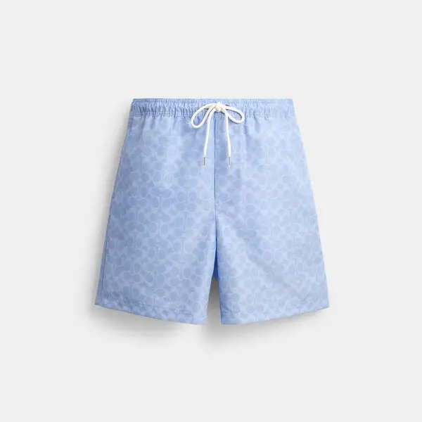 COACH OUTLET Signature Swim Trunks In Recycled Polyester - Cerulean Light Blue