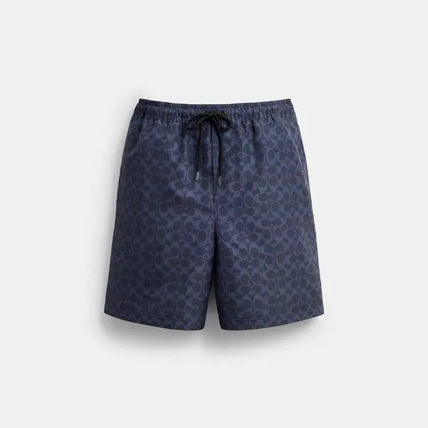 COACH OUTLET Signature Swim Trunks In Recycled Polyester - Navy