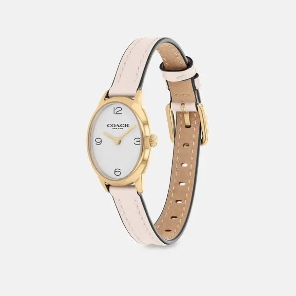 COACH OUTLET Talia Leather Watch - Chalk