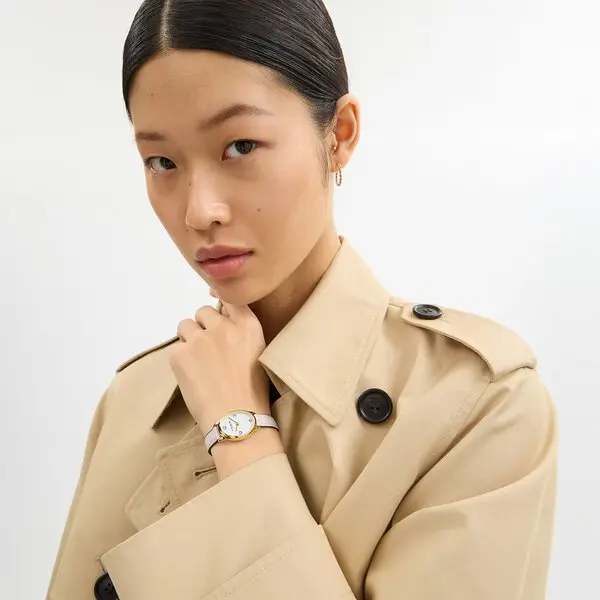 COACH OUTLET Talia Leather Watch - Chalk