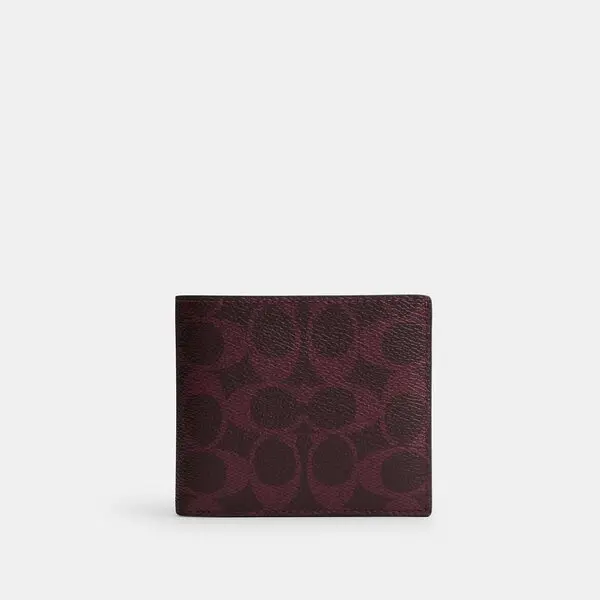 COACH OUTLET Id Billfold Wallet In Signature Canvas - Black Currant