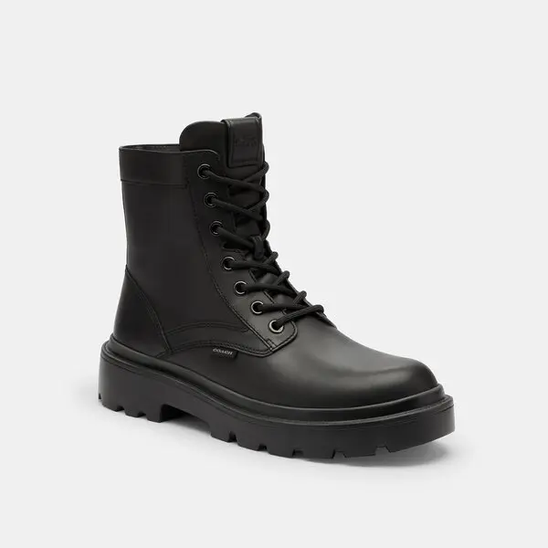 COACH OUTLET Coach Lace-up Combat Boots - Black