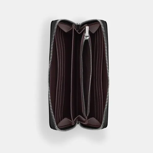 COACH OUTLET Long Zip Around Wallet - Silver/black