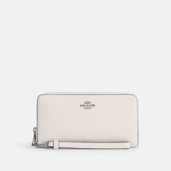 COACH OUTLET Long Zip Around Wallet - Silver/chalk