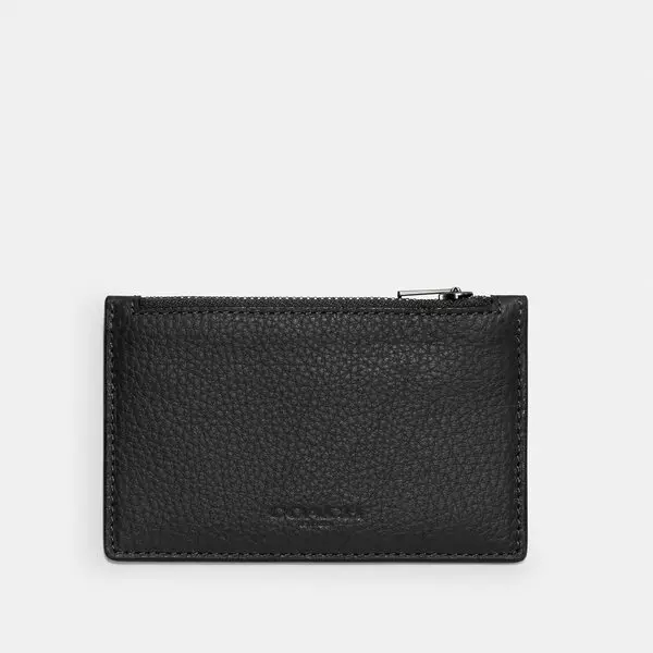 COACH OUTLET Zip Card Case - Gunmetal/black