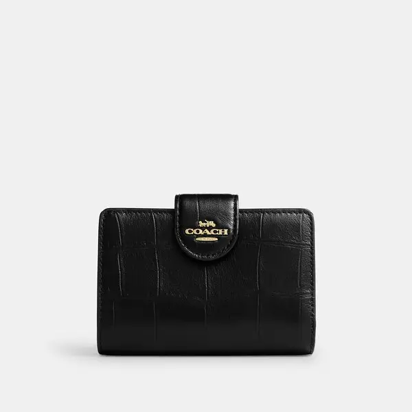 COACH OUTLET Medium Corner Zip Wallet - Gold/black