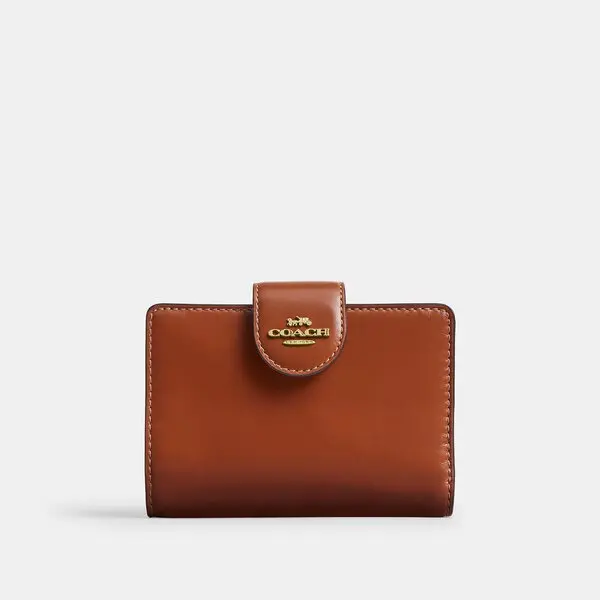 COACH OUTLET Medium Corner Zip Wallet - Gold/cinnamon