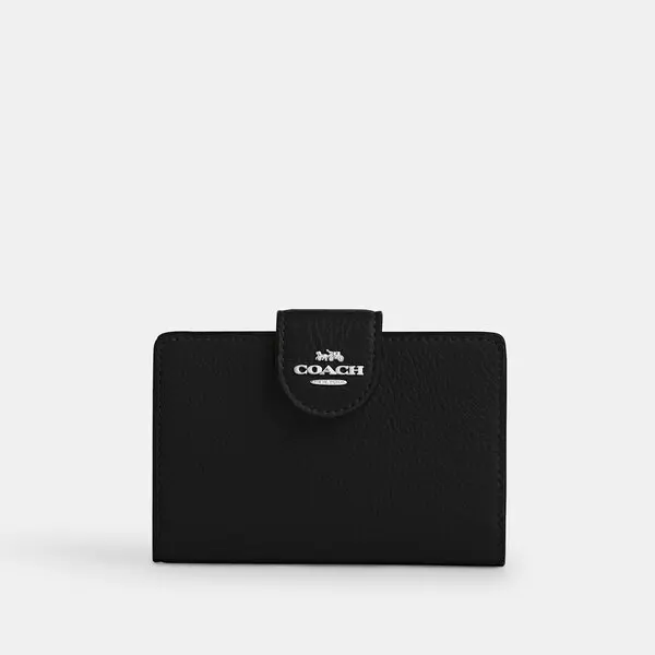 COACH OUTLET Medium Corner Zip Wallet - Silver/black