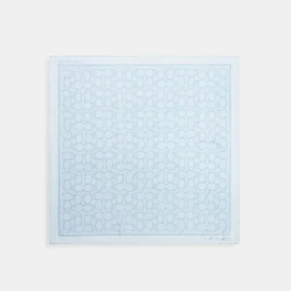 COACH OUTLET Jumbo Signature Silk Square Scarf - Light Blue