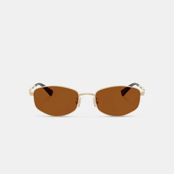 COACH OUTLET Coach Script Metal Narrow Rectangle Sunglasses