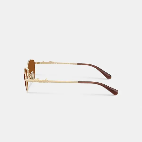 COACH OUTLET Coach Script Metal Narrow Rectangle Sunglasses