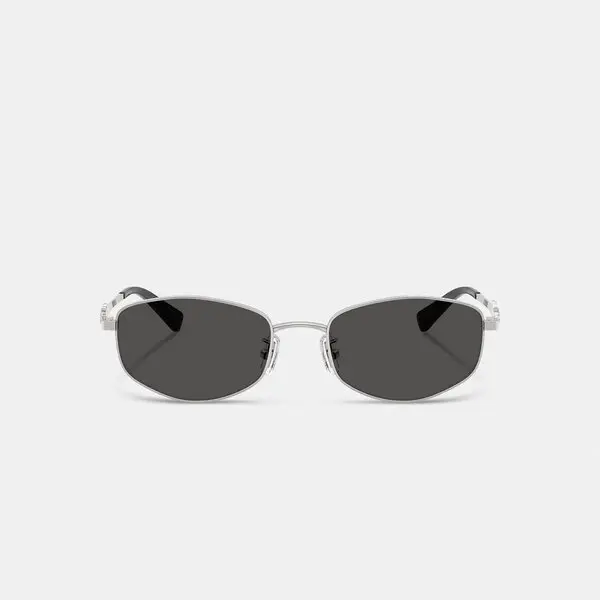 COACH OUTLET Coach Script Metal Sunglasses - Shiny Silver