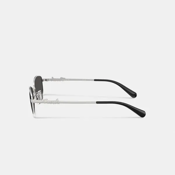 COACH OUTLET Coach Script Metal Sunglasses - Shiny Silver