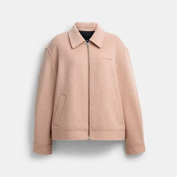 COACH OUTLET Coach Wool Zip Front Jacket
