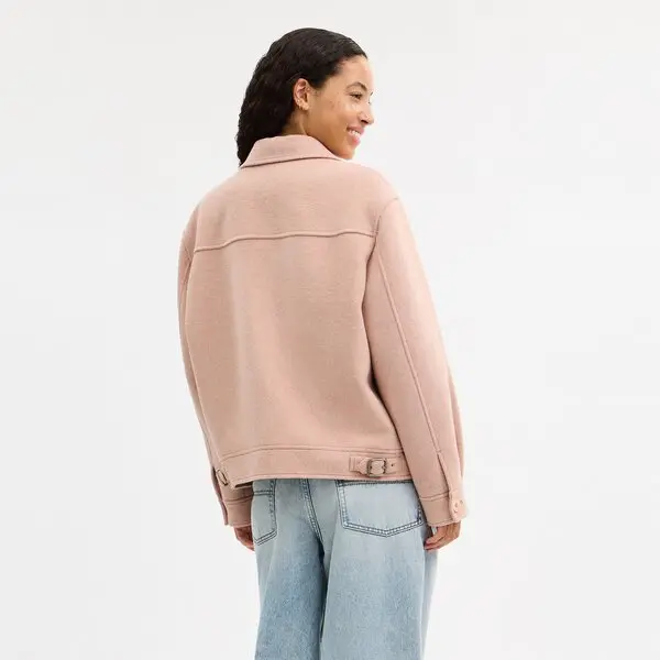COACH OUTLET Coach Wool Zip Front Jacket