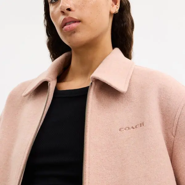 COACH OUTLET Coach Wool Zip Front Jacket