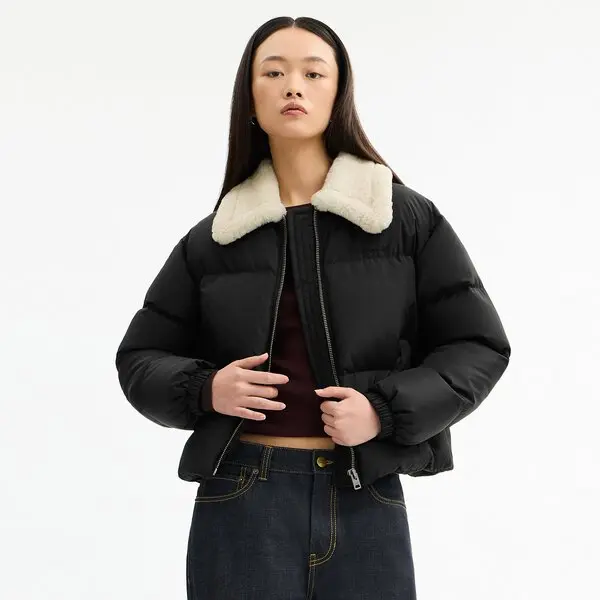 COACH OUTLET Puffer Jacket With Shearling Collar