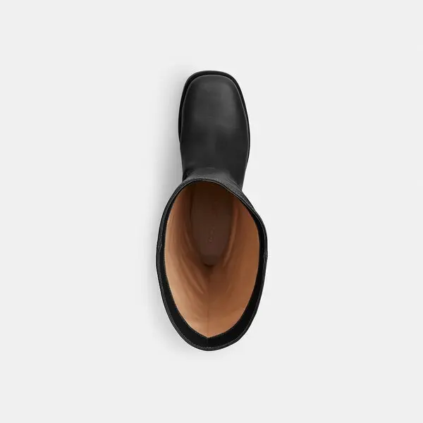 COACH OUTLET Tall Leather Block Heel Boots - Black