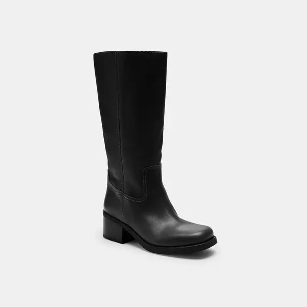 COACH OUTLET Tall Leather Boots - Black