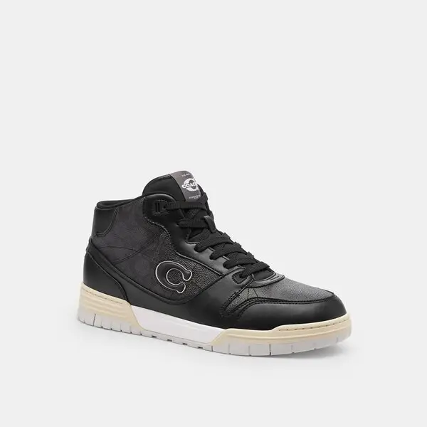 COACH OUTLET Coach Soho Mid Top Sneakers In Signature Canvas - Charcoal/black