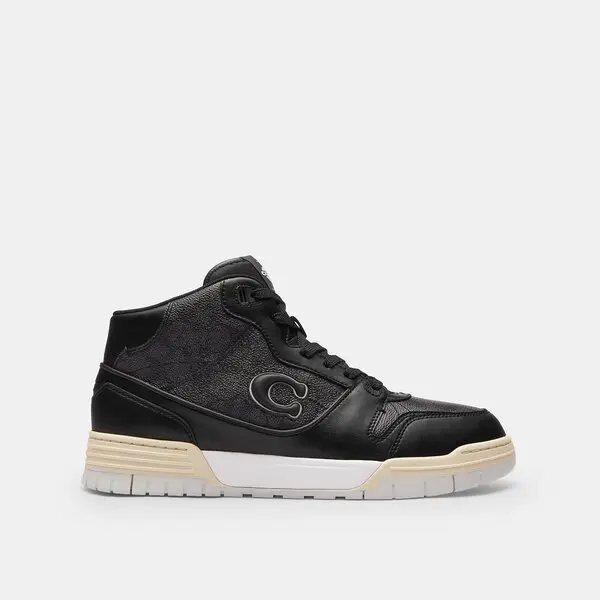 COACH OUTLET Coach Soho Mid Top Sneakers In Signature Canvas - Charcoal/black