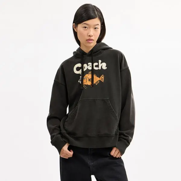 COACH OUTLET Coach Fish Graphic Cotton Hoodie
