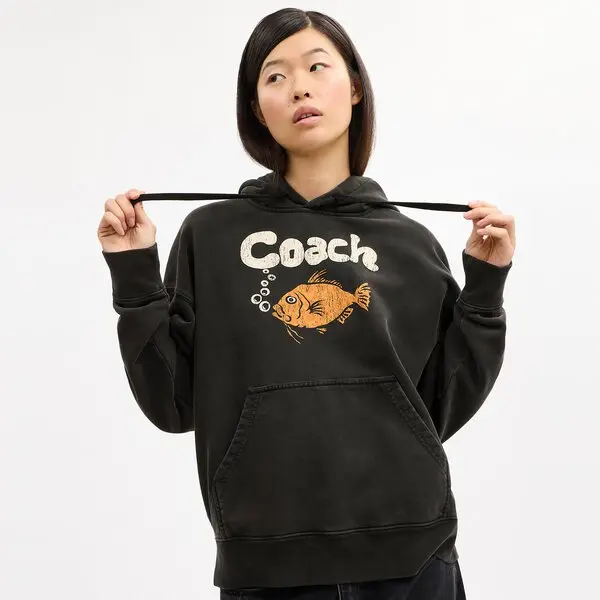 COACH OUTLET Coach Fish Graphic Cotton Hoodie