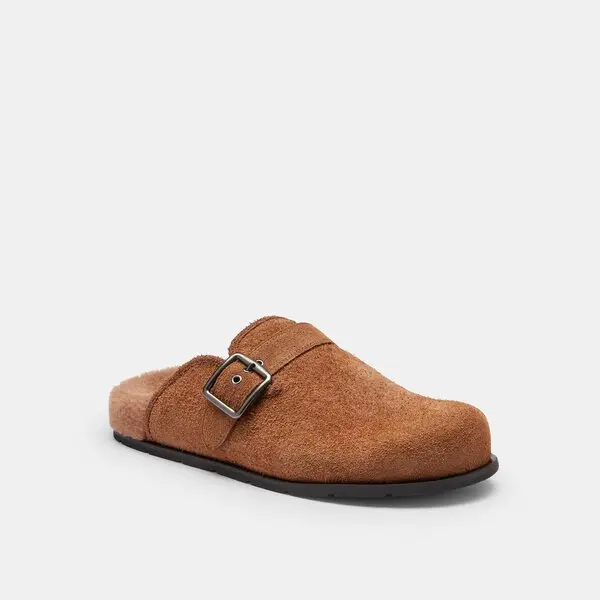 COACH OUTLET Coach Buckle Clog In Signature Jacquard And Leather