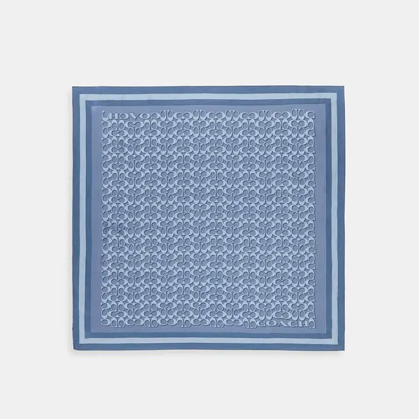COACH OUTLET Signature Silk Square Scarf - Light Denim