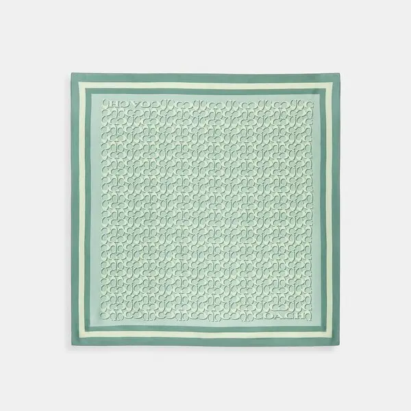 COACH OUTLET Signature Silk Square Scarf - Mint