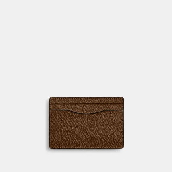 COACH OUTLET Card Case With Money Clip - Silver/chestnut