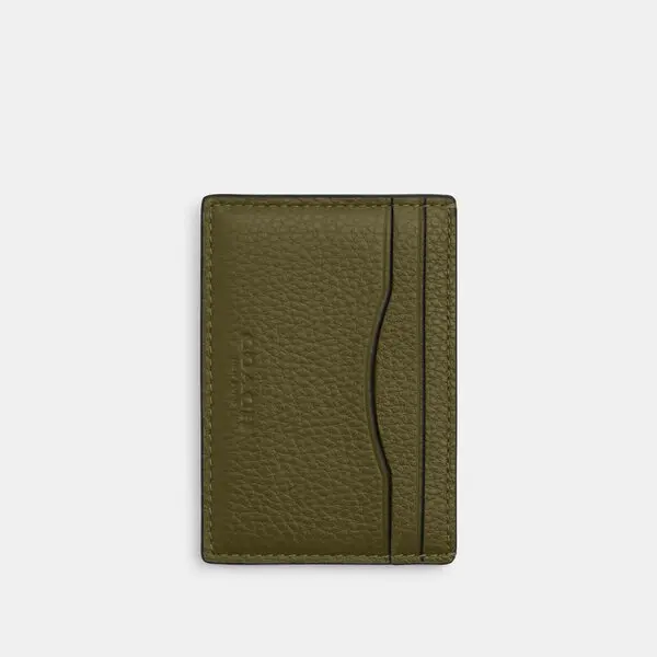 COACH OUTLET Card Case With Money Clip - Silver/olive