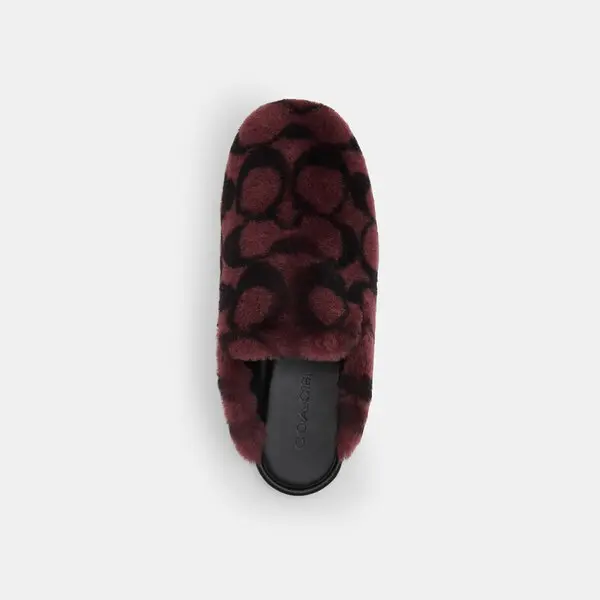 COACH OUTLET Coach Signature Shearling Slipper - Merlot