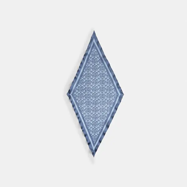 COACH OUTLET Signature Silk Diamond Scarf - Light Denim