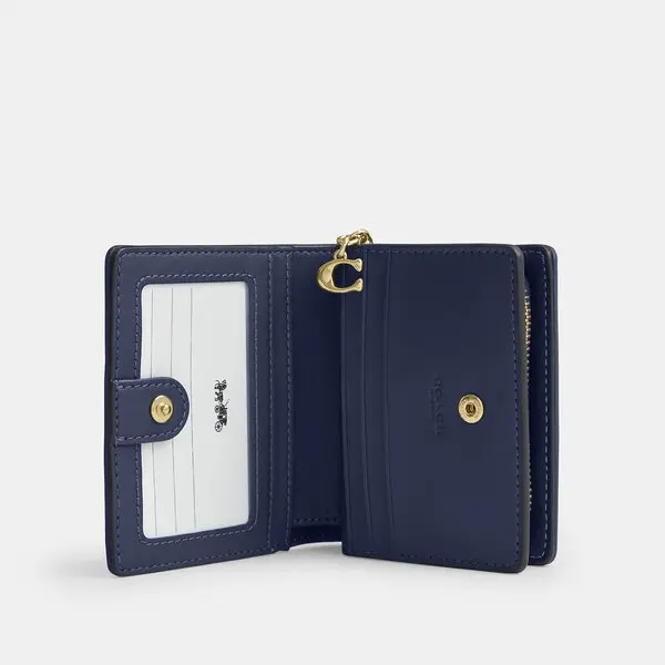 COACH OUTLET Snap Wallet In Signature Chenille - Gold/navy