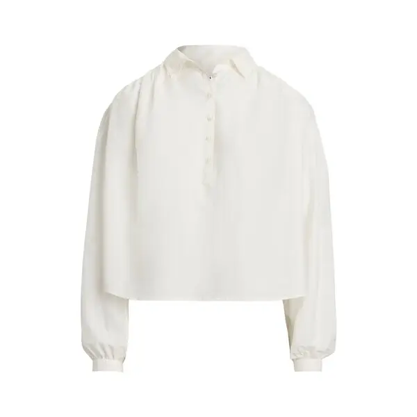 Ralph Lauren Pleated Cotton-silk Blouse - White
