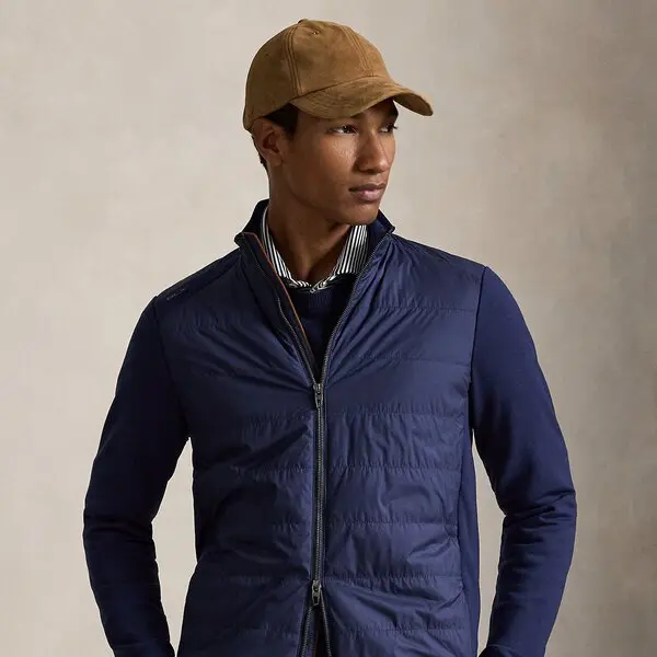 Ralph Lauren Hybrid Mockneck Quilted Zip-up Jacket - Refined Navy