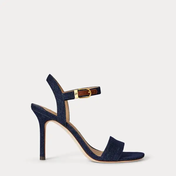 Ralph Lauren Gwen Denim Stiletto Sandals - Vayra Wash