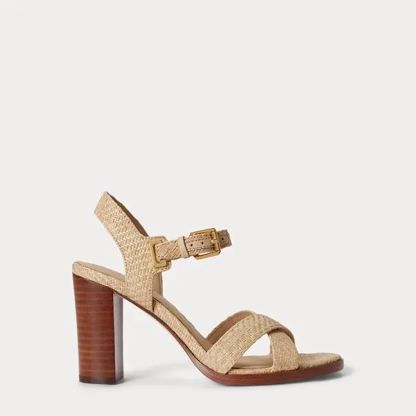 Ralph Lauren Emeryn Raffia Sandal - Natural