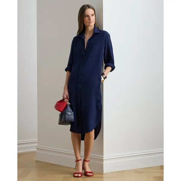 Ralph Lauren Double-faced Georgette Shirtdress
