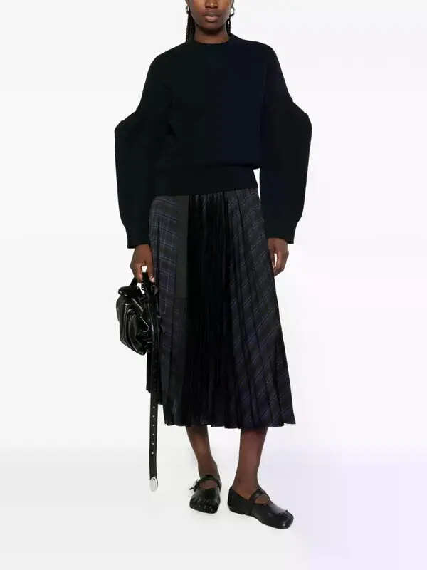 Sacai Puff Sleeve Crewneck Sweater