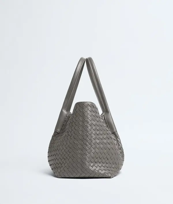 Bottega Veneta Large Intrecciato Silky Calfskin Tote Bag - Basalt/sour