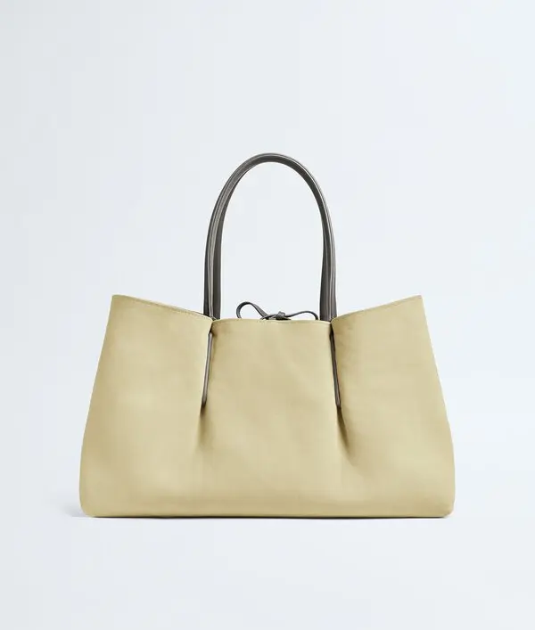 Bottega Veneta Large Intrecciato Silky Calfskin Tote Bag - Basalt/sour