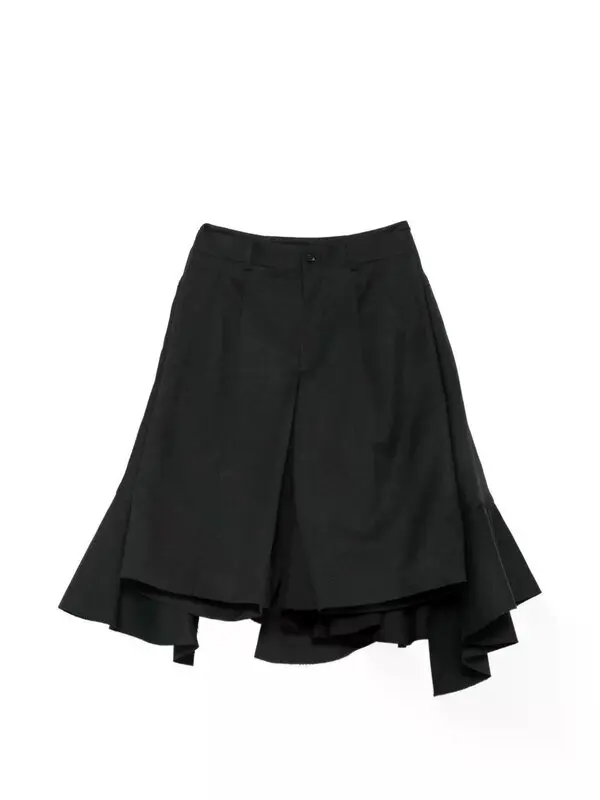 Comme Des Garçons Ruffled Hem Trousers - Black