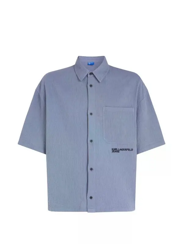 Karl Lagerfeld Crinkled-texture Short-sleeve Shirt