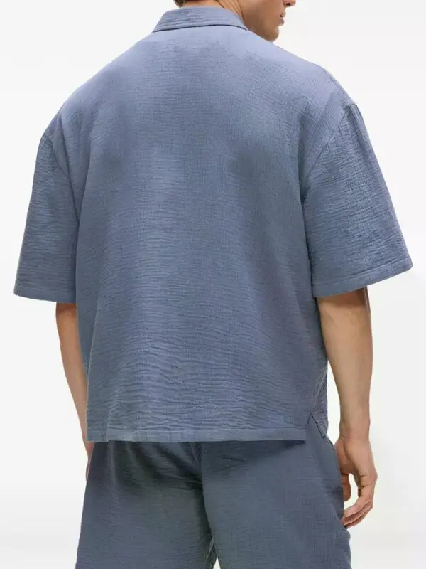 Karl Lagerfeld Crinkled-texture Short-sleeve Shirt