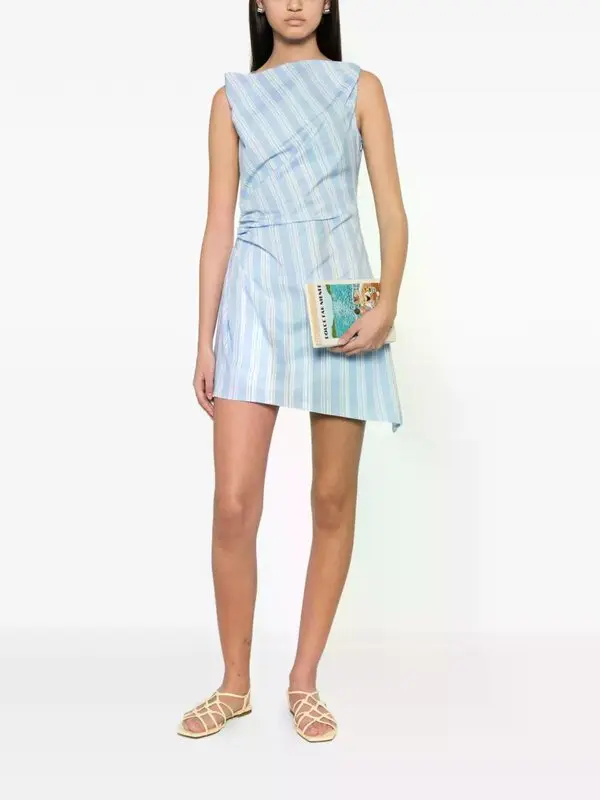 Staud Callie Striped Asymmetric Dress