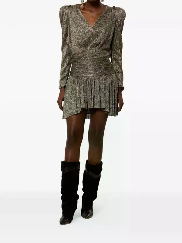 Isabel Marant Étoile Eloise Smocked Metallic-effect Skirt - Gold